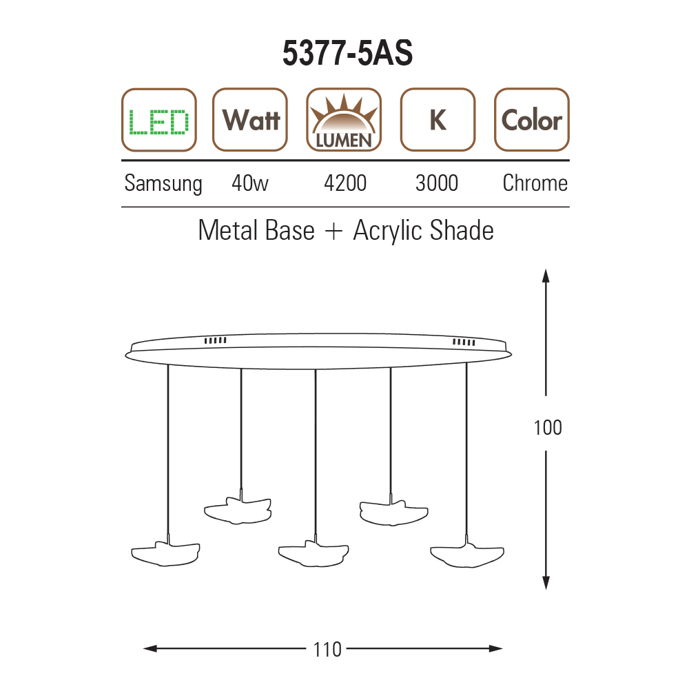 Avize / Sarkıt / 5377 SERİSİ / 5377-5AS
